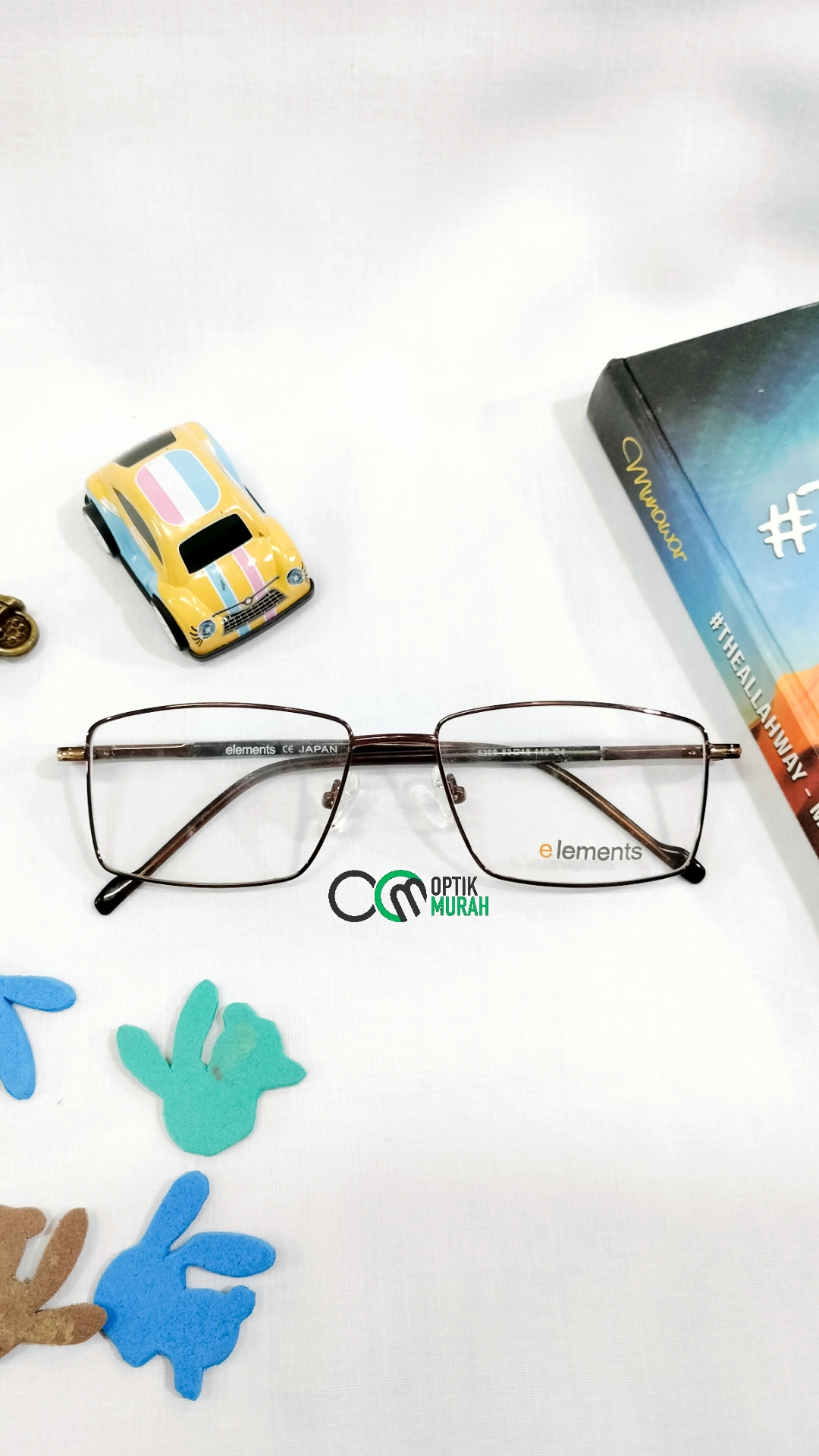 Frame kacamata besi kotak pria Elements 5208 | Optik Murah Surabaya