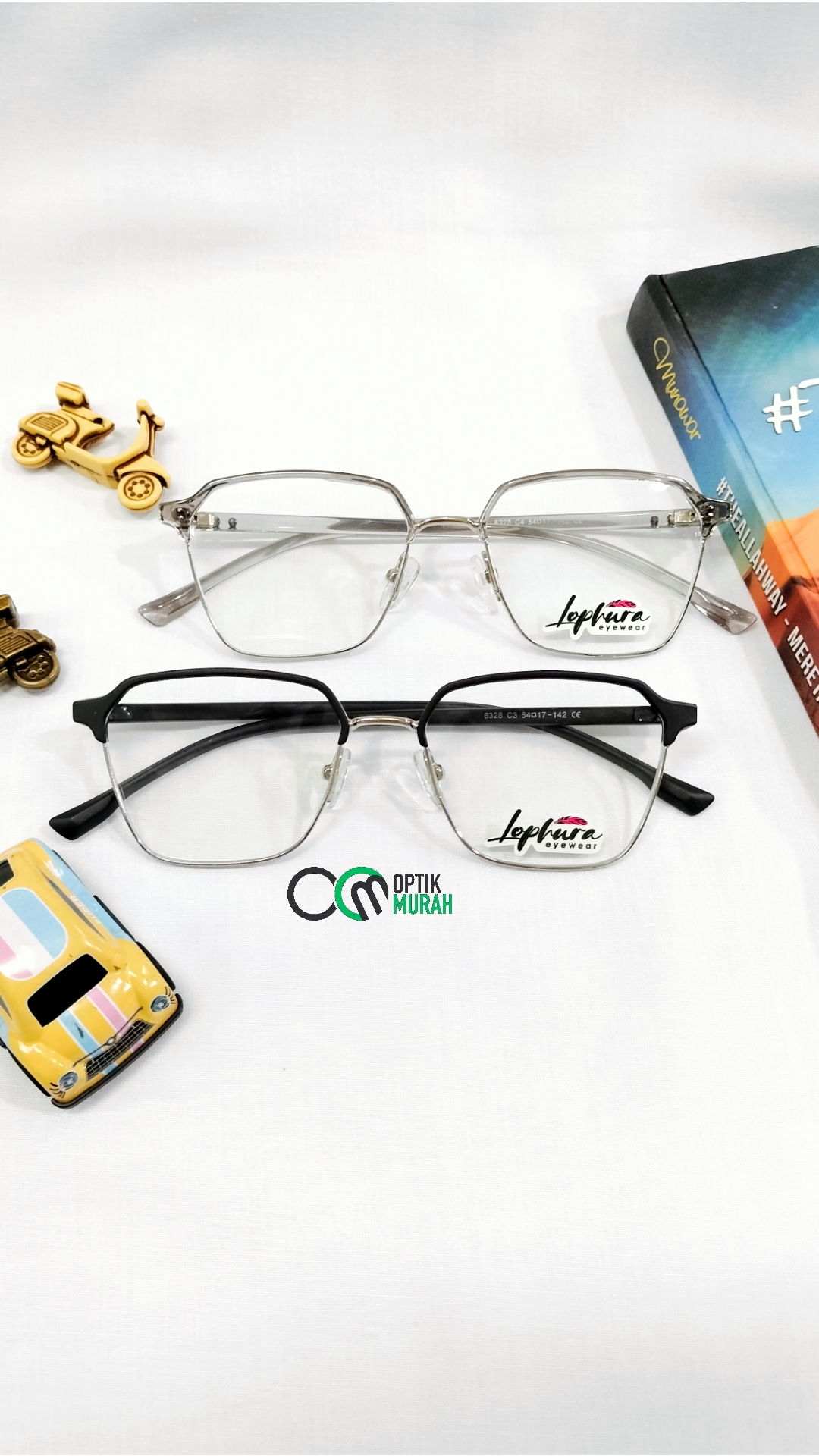 Frame kacamata vintage besi square fashion pria wanita Lophura Eyewear ...